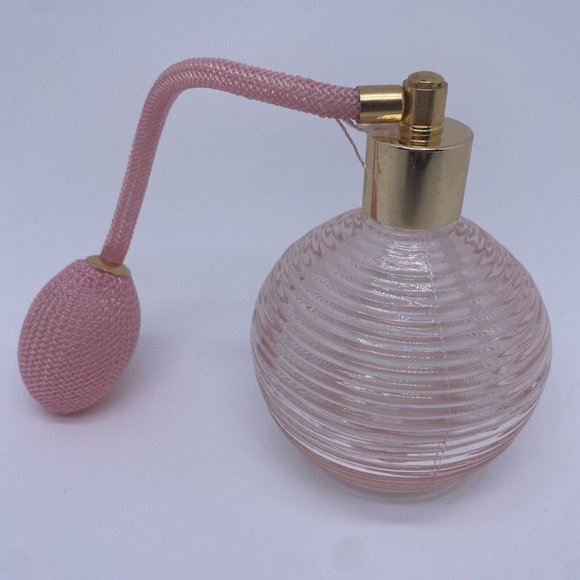 Accents | Vintage Pink Ribbed Glass Perfume Bottle Atomizer Pump Scent ...